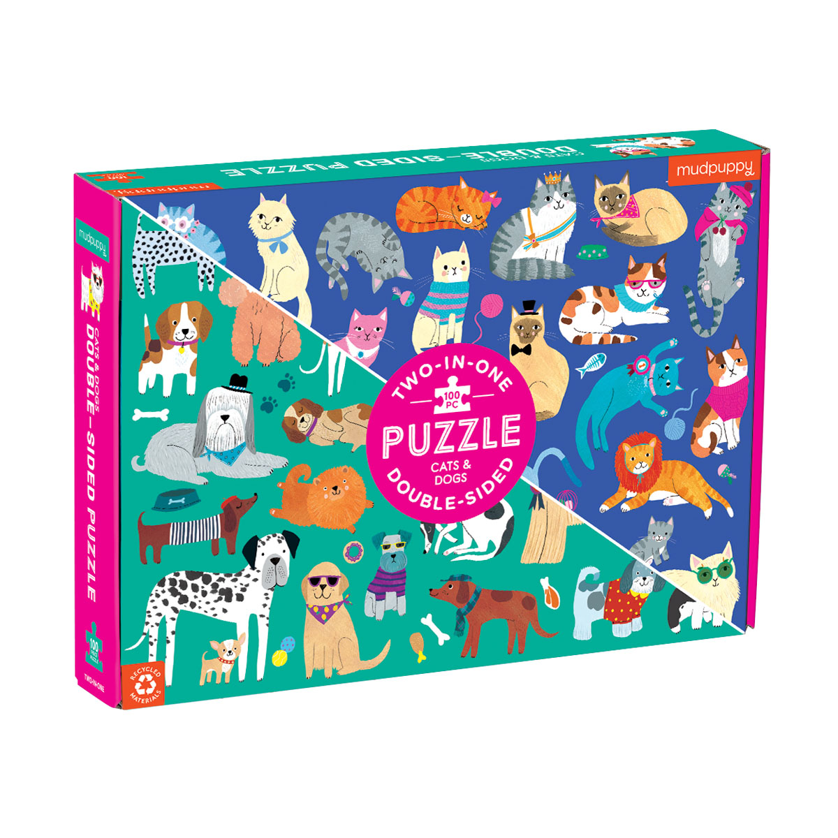 DOUBLE SIDED 100PC CATS AND DOGS 100 PIECE PUZZLE – Jenny's Classroom